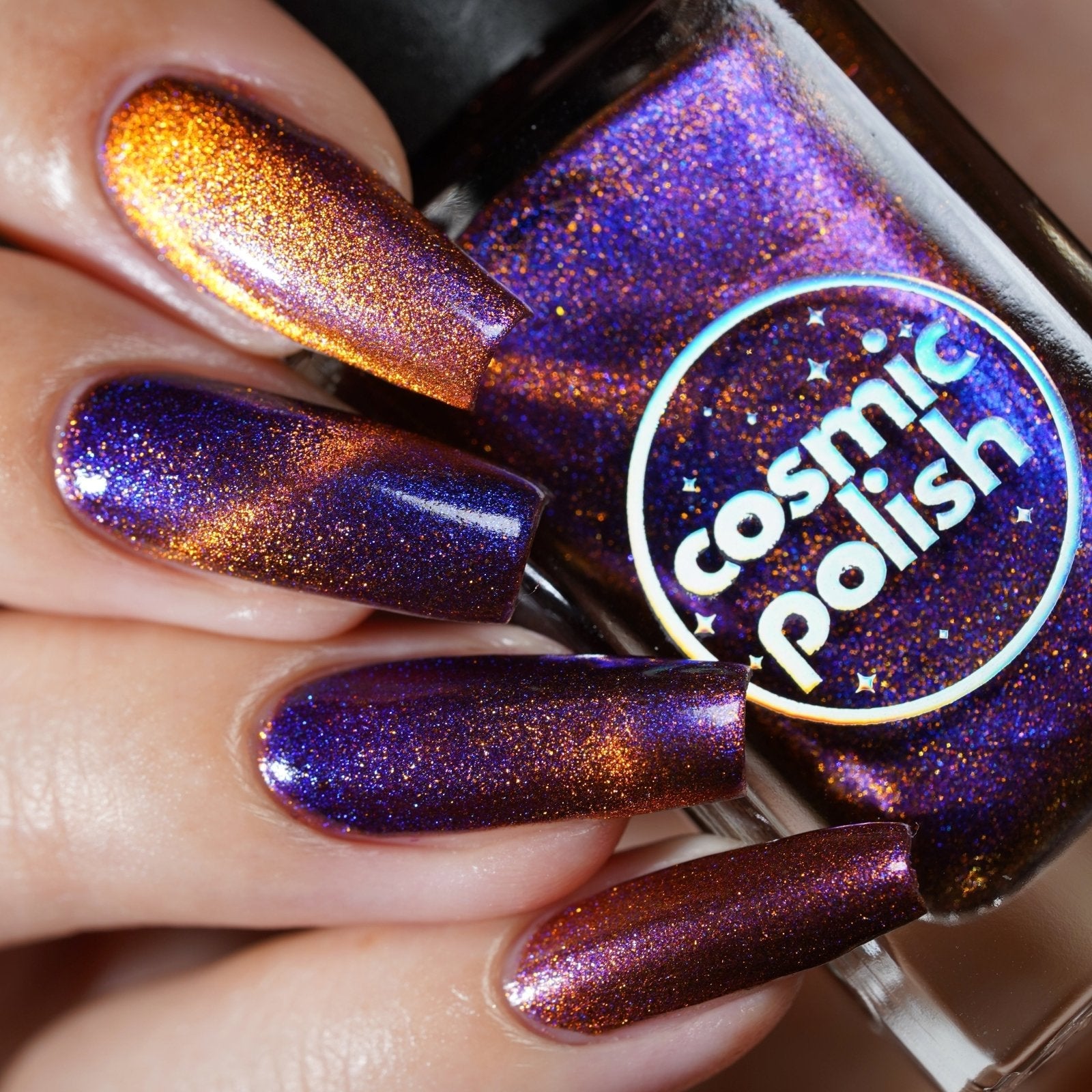 Light Years Away - Purple Gold Magnetic Shimmer Nail Polish by Cosmic ...