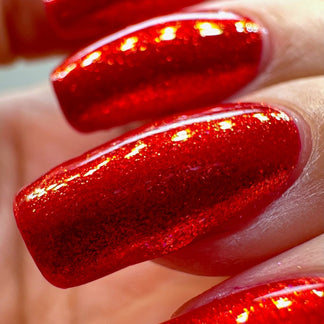 Ruby Rave - Red Shimmer Nail Polish by Cosmic Polish